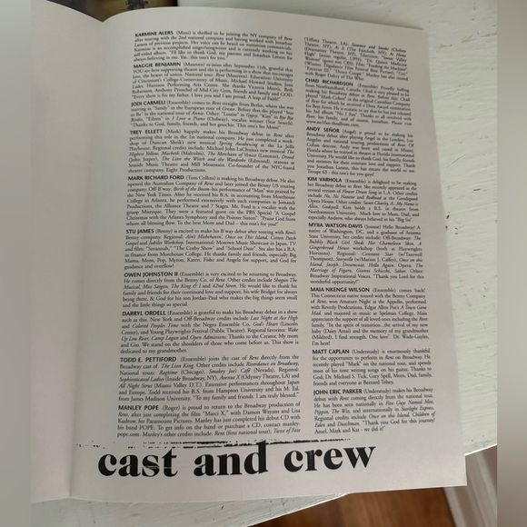 Other | Rent Broadway Musical Theatre Souvenir Program The Creation Of ...